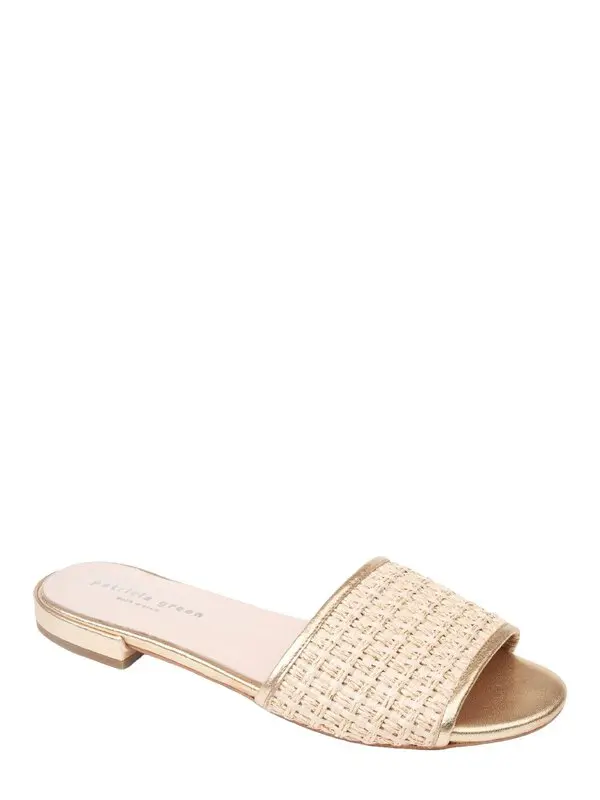 PATRICIA GREEN Harper Slide Sandal - Natural/gold Raffia
