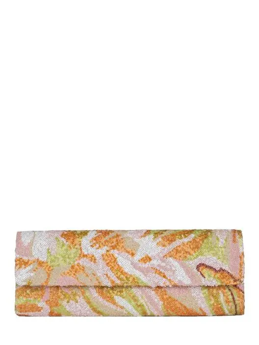 Jeffrey Campbell Sequin Clutch - Orange Multi