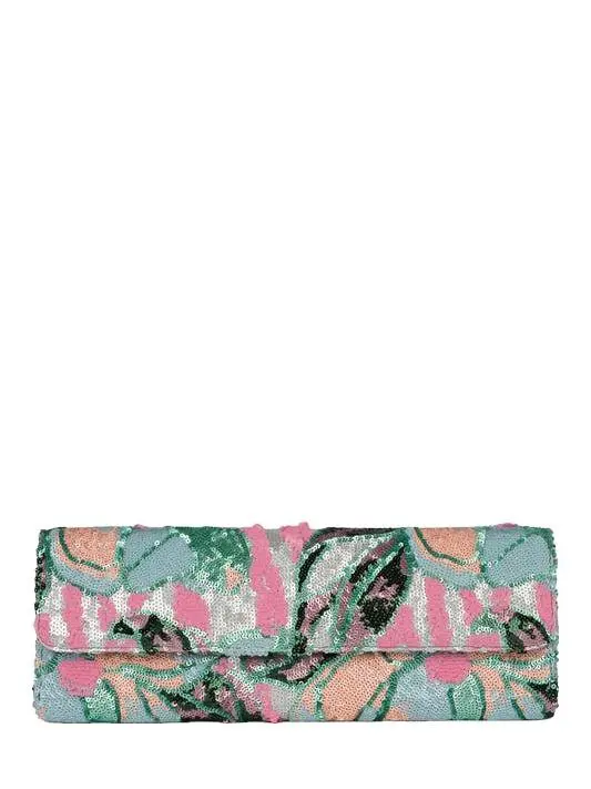 Jeffrey Campbell Sequin Clutch - Teal Multi