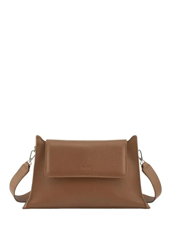 BEHNO Winnie Pebble Leather Shoulder Bag - Toast