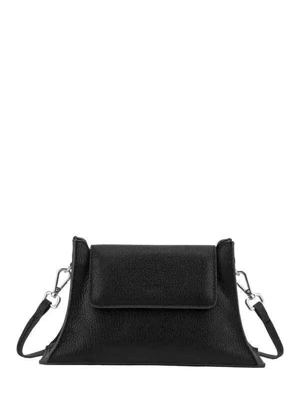 BEHNO Mini Winnie Pebble Leather Crossbody Bag - Black