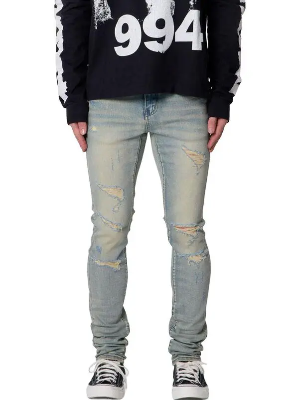 Mnml Distressed Skinny Jeans - Vintage Blue