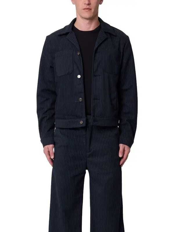 Mnml Pinstripe Trucker Jacket - Black/white
