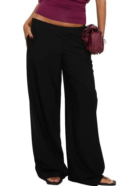 Princess Polly Khane Wide Leg Pants - Black