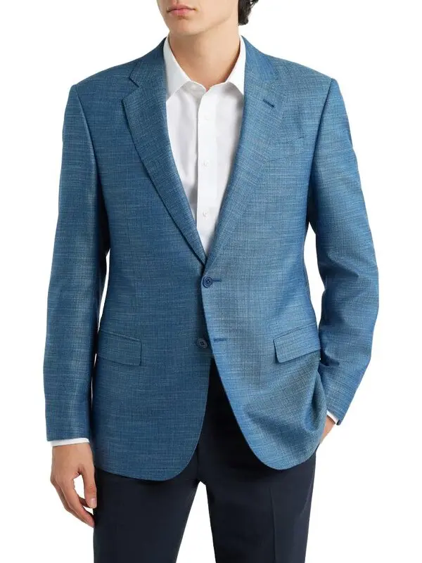 Emporio Armani Slub Sport Coat - Teal
