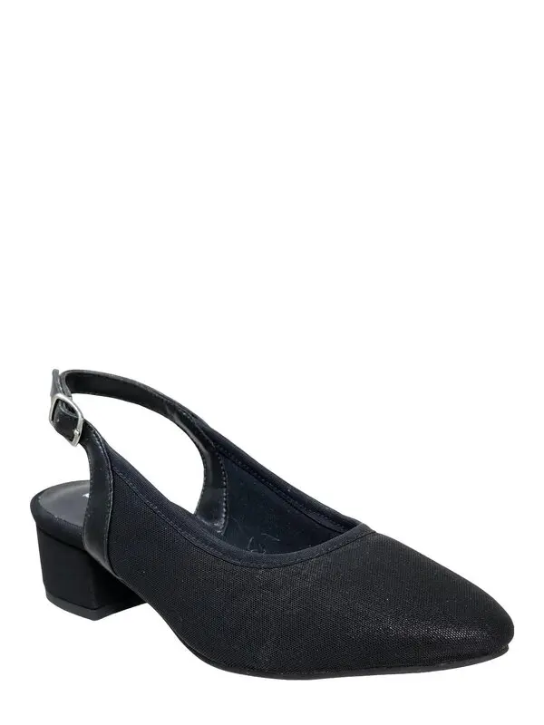 DAVID TATE Silvana Slingback Pump - Black Micro
