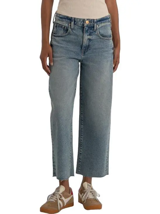 Kut From The Kloth Gwen Raw Hem High Waist Crop Wide Leg Jeans - Regard