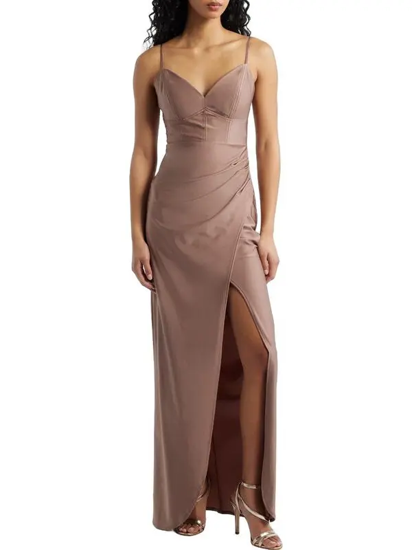 EMERALD SUNDAE Jersey Column Gown - Coco
