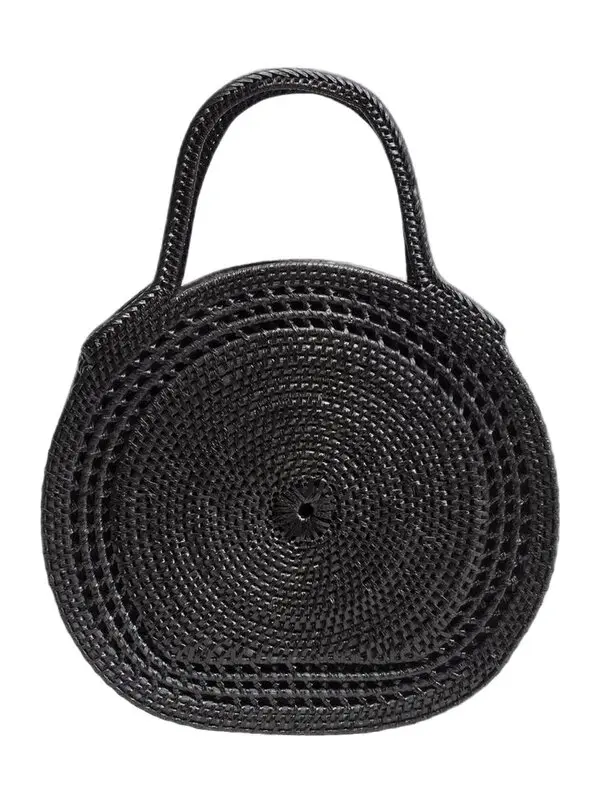 JELAVU Sidney Rattan Satchel - Black
