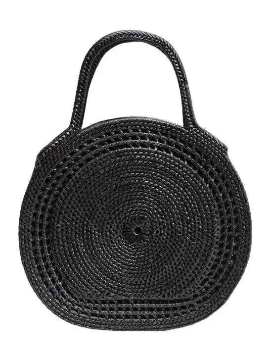 JELAVU Sidney Rattan Satchel - Black