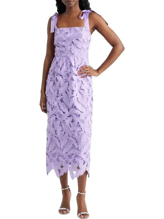 LUCY PARIS Cutout Tie-strap Midi Dress - Lavender