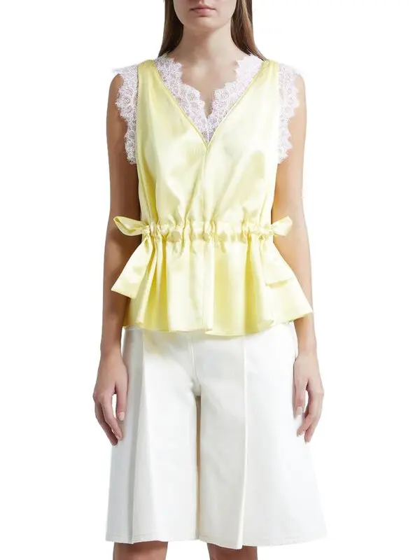 3.1 Phillip Lim Satin Lace Top - Yuzu