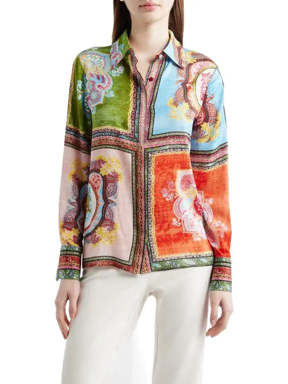 Elie Tahari Kaleidoscope Button-up Shirt - Kaleidoscope Print