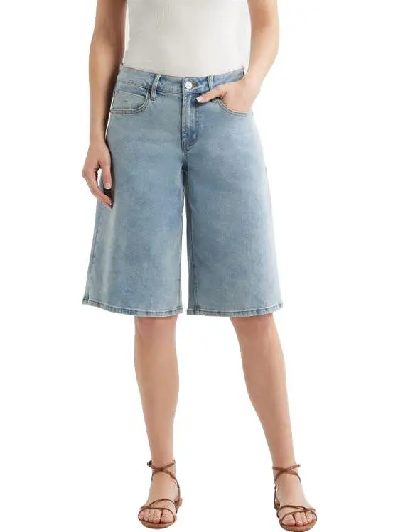 CITY BLUES Relaxed Denim Shorts - Light Antique Wash