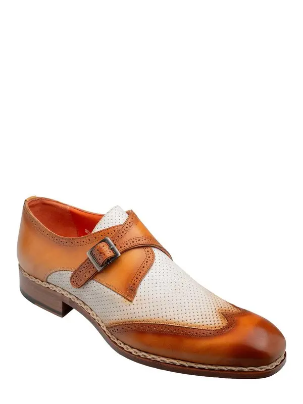 Mezlan Blanes Monk Strap Shoe - Camel/bone