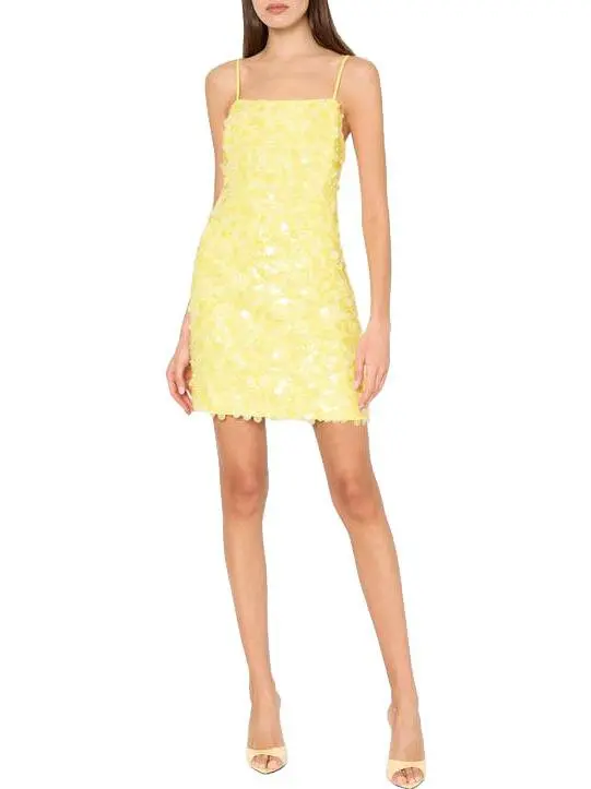 MILLY Colette Sequin Mini Dress - Yellow