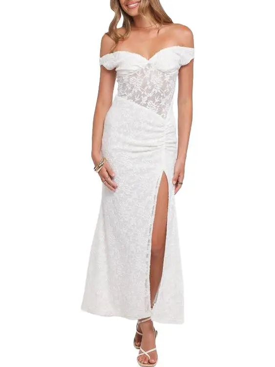 PETAL & PUP Pascha Lace Maxi Dress - White