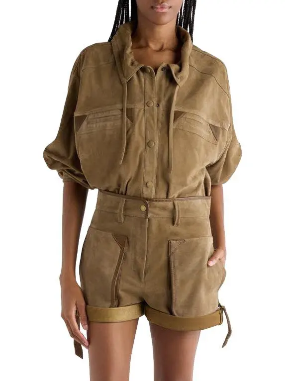 Isabel Marant Maldia Oversized Suede Shirt - Bronze