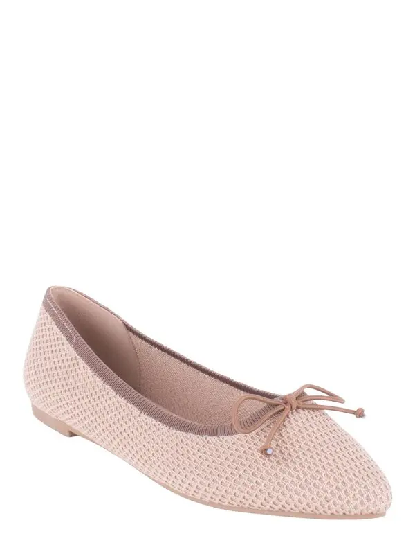 Tahari Bogota Pointed Toe Flat - Natural/tan