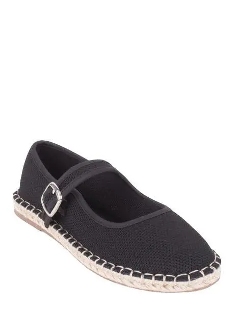 Tahari Willow Espadrille Mary Jane Flat - Black