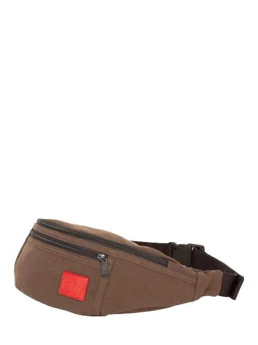 MANHATTAN PORTAGE Waxed Nylon Alleycat Belt Bag - Dark Brown