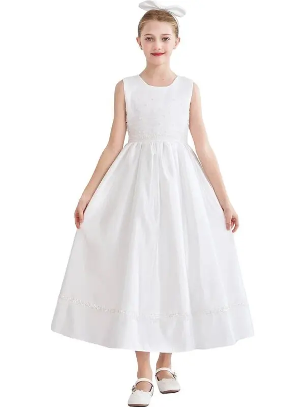 TULLEEN Sylvarra Sleeveless Formal Dress With Headband - White