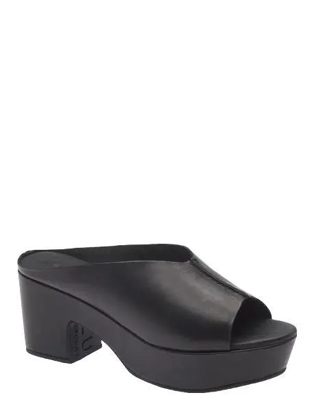 CHOCOLAT BLU Gito Platform Slide Sandal - Black Leather