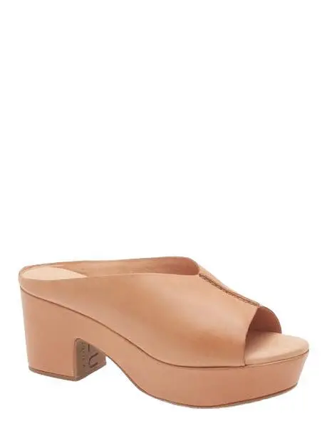 CHOCOLAT BLU Gito Platform Slide Sandal - Camel Leather