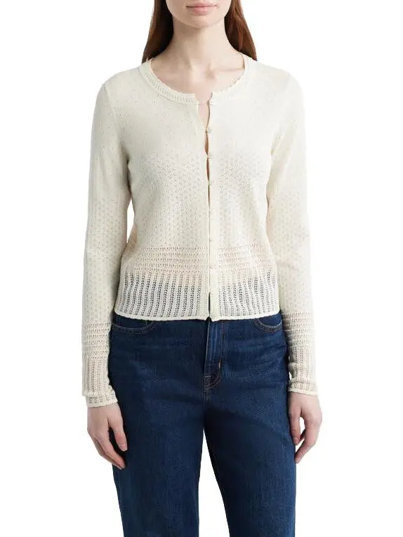 Rag & Bone Michelle Pointelle Cardigan - Ivory