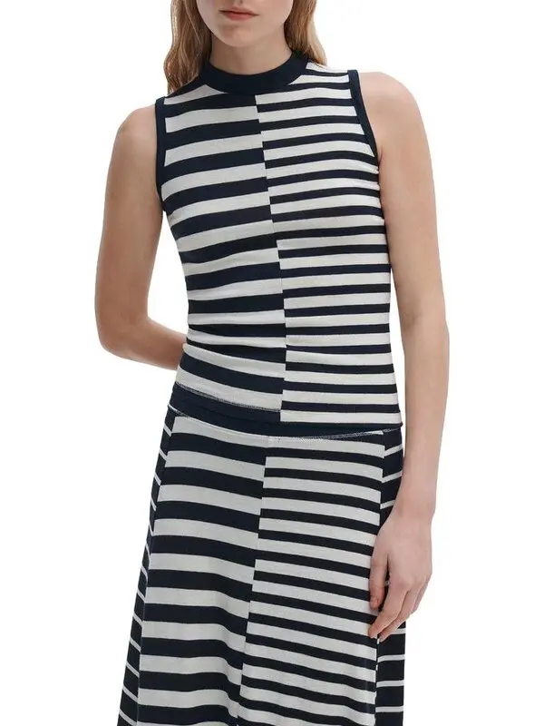 Rag & Bone Mixed Stripe Knit Tank - Salmt