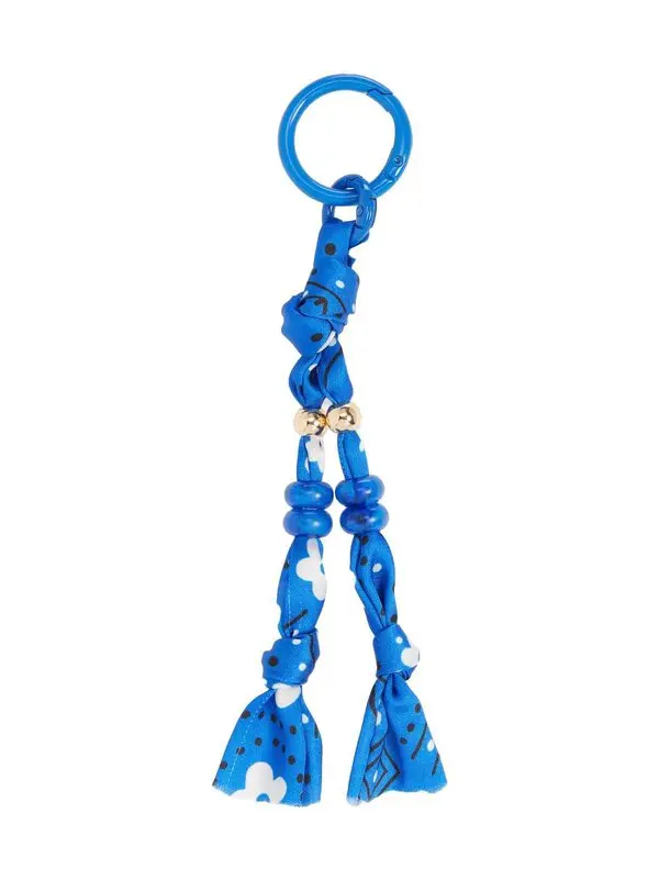 Chelsea28 Bandana Bag Charm - Blue Multi- Gold