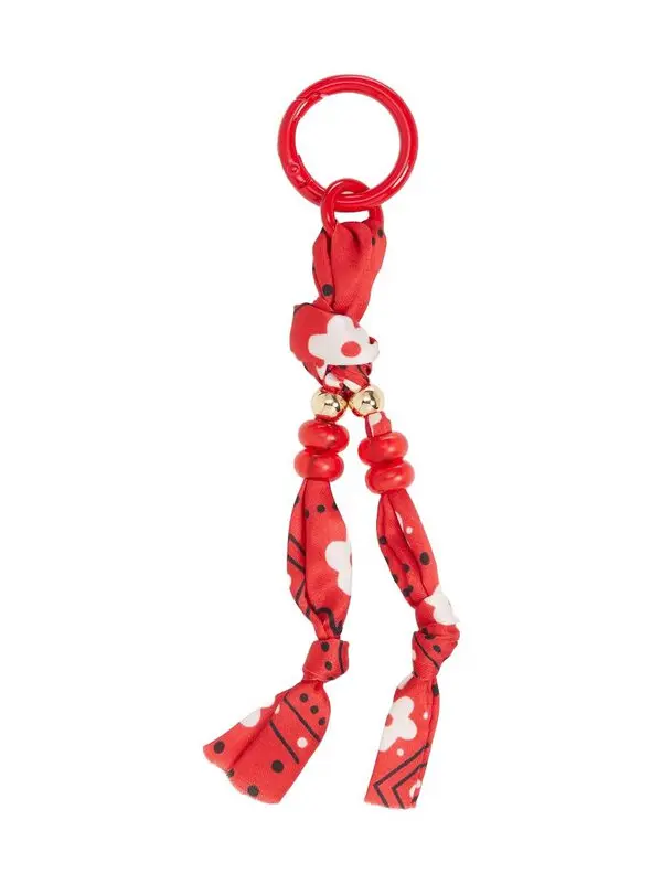 Chelsea28 Bandana Bag Charm - Red Multi- Gold