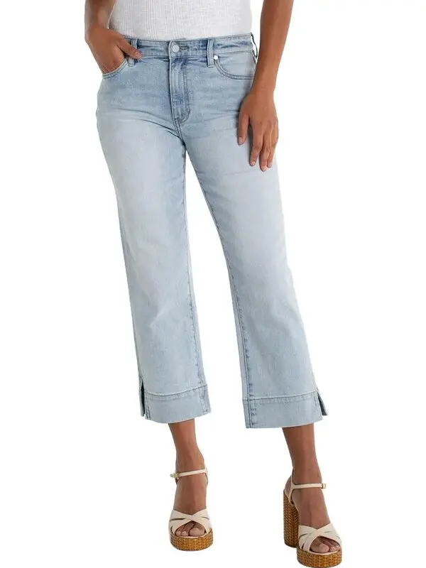 LIVERPOOL Kennedy Split Hem Crop Straight Leg Jeans - Breakwater