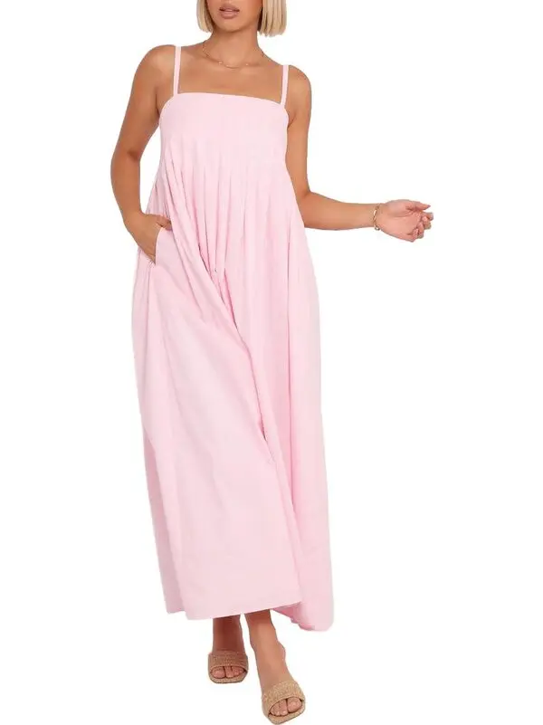 PETAL & PUP Corfu Pleat Maxi Dress - Pink