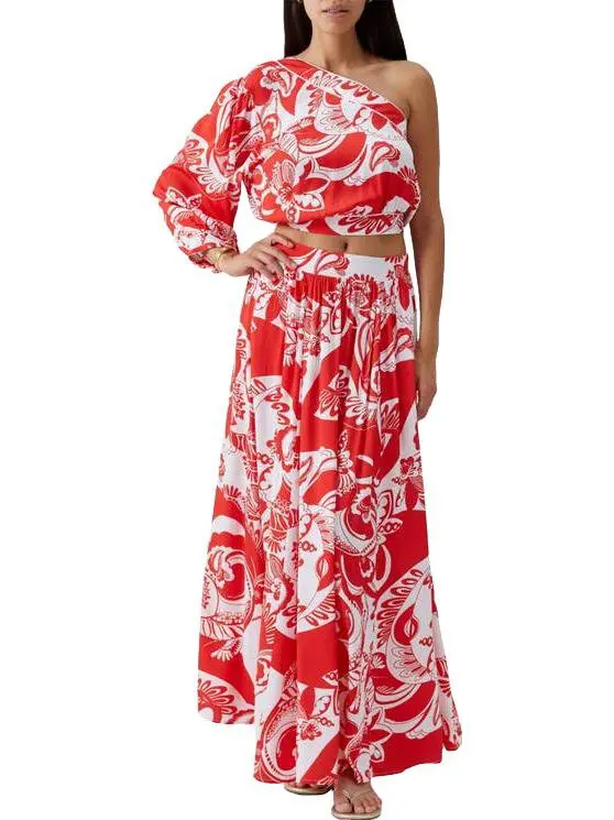 Melissa Odabash Rania One-shoulder Crop Top - Floral
