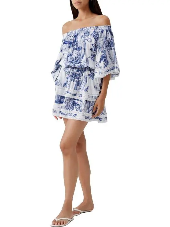 Melissa Odabash Micha Floral Off-the-shoulder Minidress - Paloma