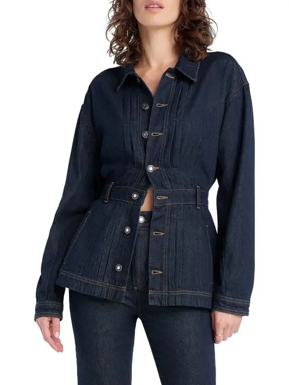 FAVORITE DAUGHTER The Jade Denim Peplum Jacket - Oxford