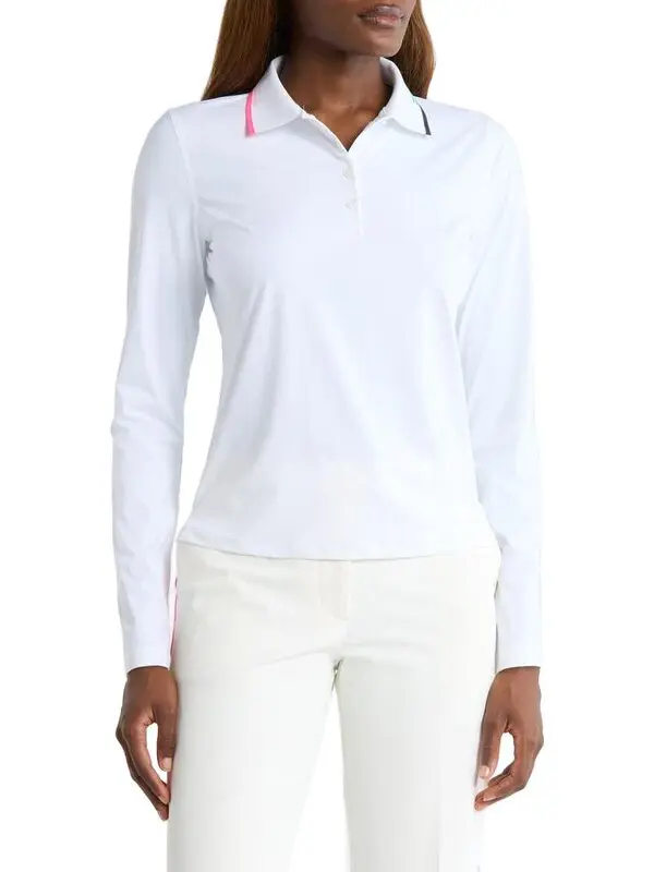 G/fore Silky Tech Long Sleeve Polo - Snow
