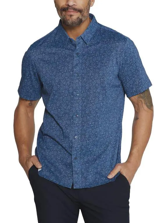 7 Diamonds Velora Floral Short Sleeve Button-up Shirt - Midnight