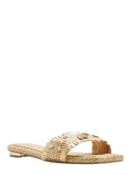 Aldo Aurana Embellished Slide Sandal - Gold