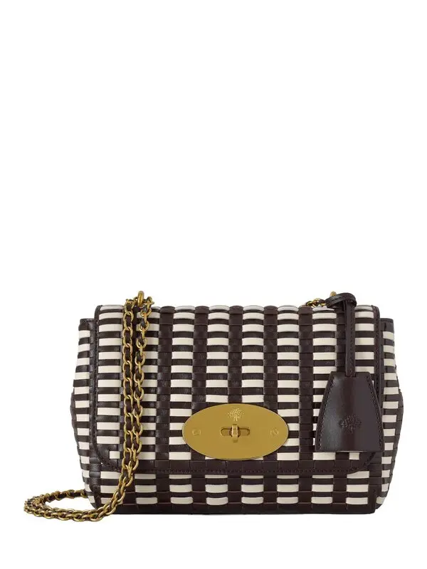 Mulberry Lily Woven Leather Shoulder Bag - Ebony-crumpet