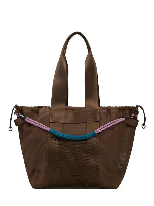 Desigual Cord Detail Shopper Tote - Brown