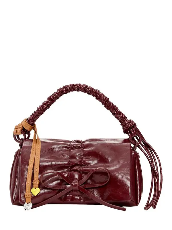 Desigual Faux Leather Shoulder Bag - Burgundy