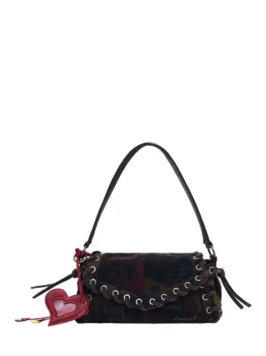 Desigual Graffiti Lips Denim Crossbody Bag - Multi