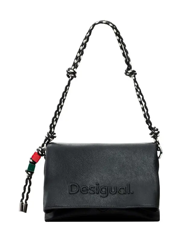 Desigual Logo Charm Crossbody Bag - Black