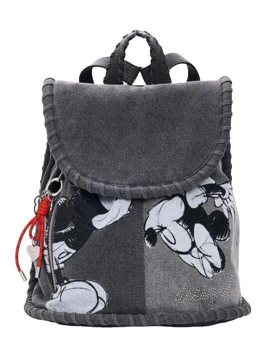 Desigual Disney Mickey Mouse Denim Backpack - Dark Grey