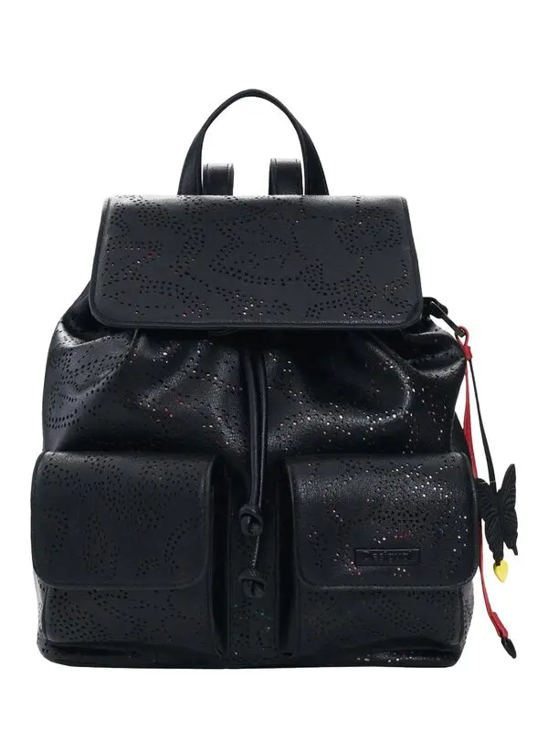 Desigual Mini Perforated Convertible Backpack - Black