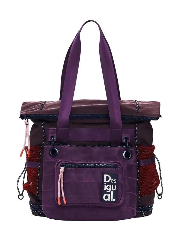 Desigual Large Voyager Nylon Backpack - Burgundy