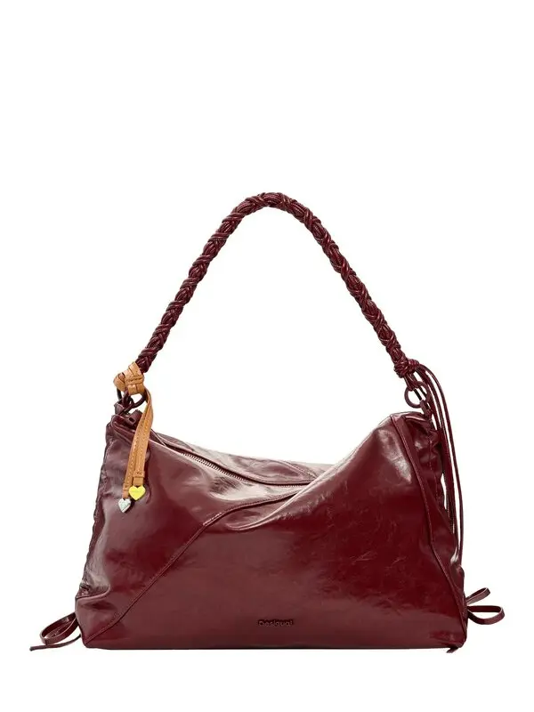Desigual Faux Leather Shoulder Bag - Burgundy