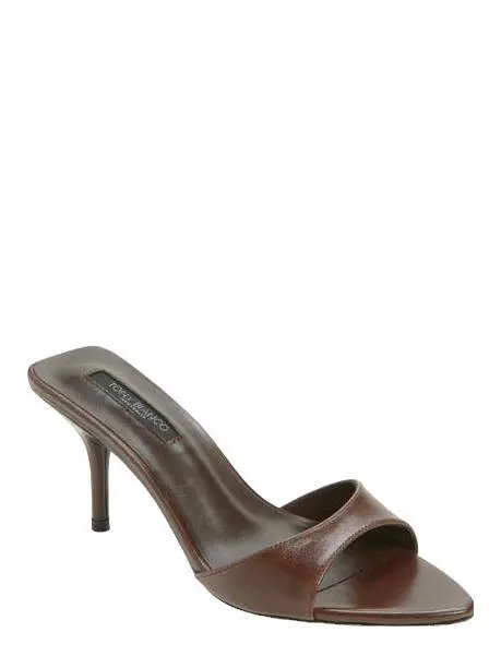 TONY BIANCO Hallie Leather Slide Sandal - Chocolate Vintage